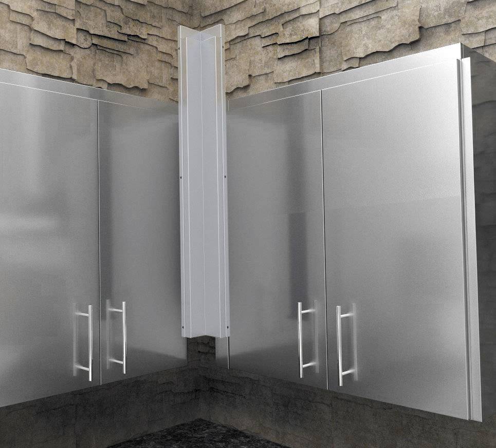 3" X 3" 90 Degree Corner Spacer Panel For Full Height Wall Cabinet ...