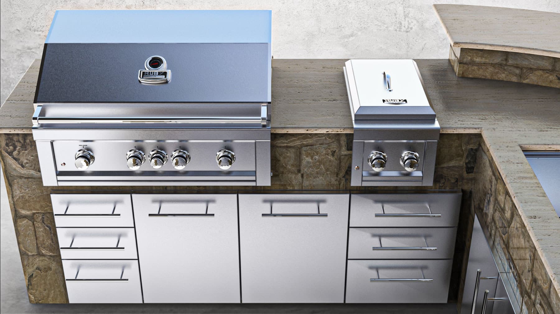 Saint Croix 8ft Bar x 9ft Island Design with Grill and Component ...